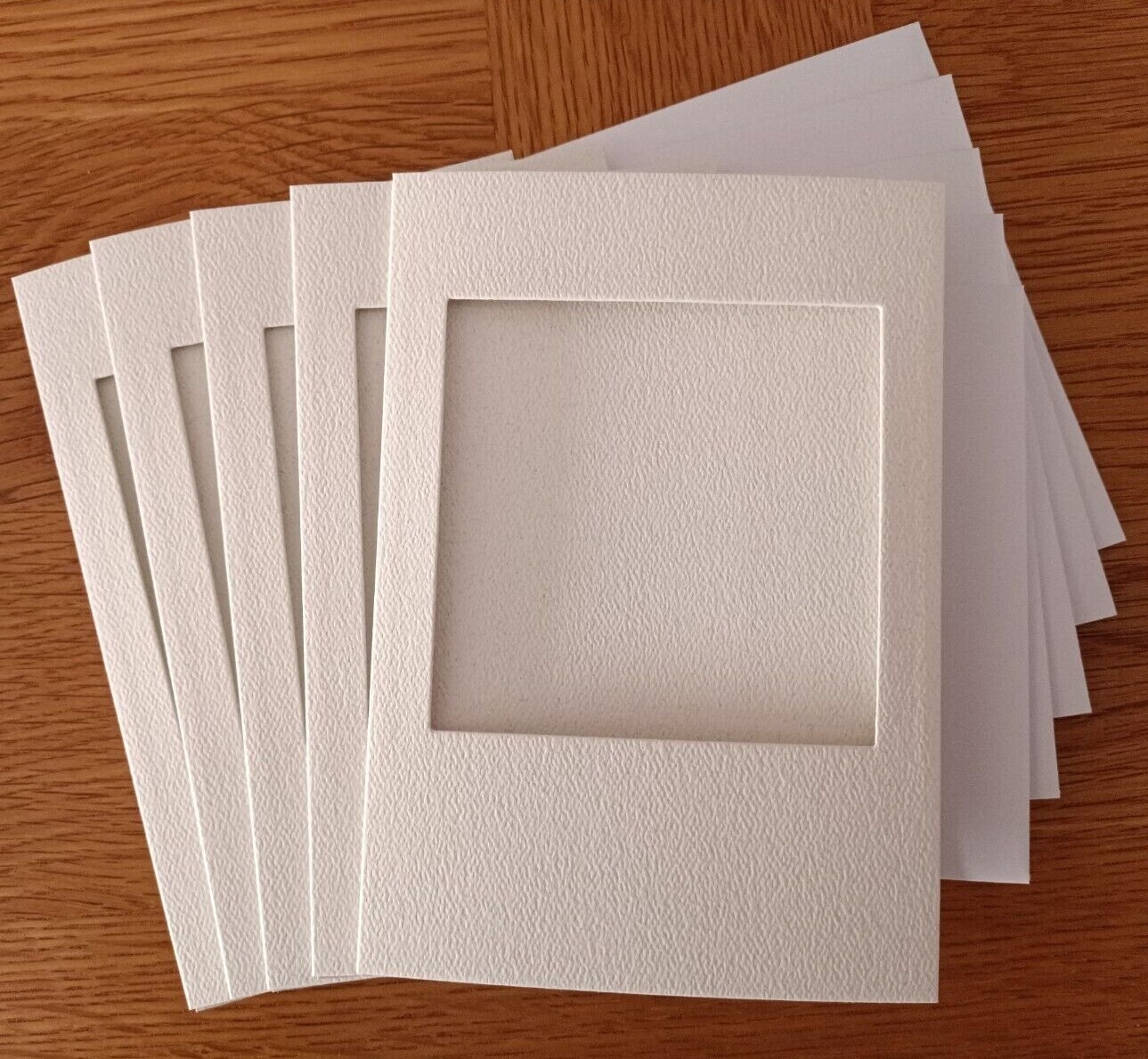 Square Aperture Tri-Fold Cards A6 White Smooth Linen Speckle 5 Pack ...
