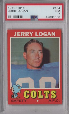 Jerry Logan 1971 Topps PSA 7 NM Graded Card Baltimore Colts #134 | eBay