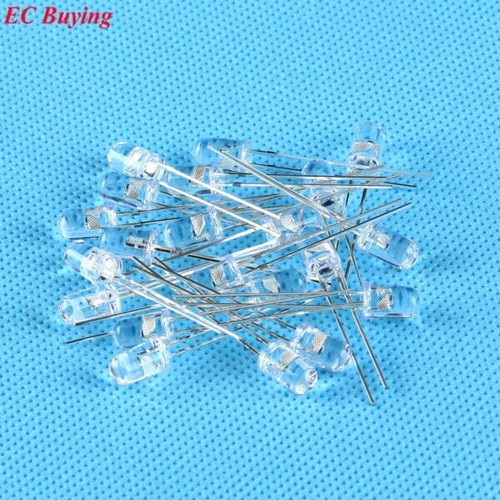 50 pcs Clear 3mm RGB Slow Flashing Red Green Blue 3 Colors Flicker LED ...