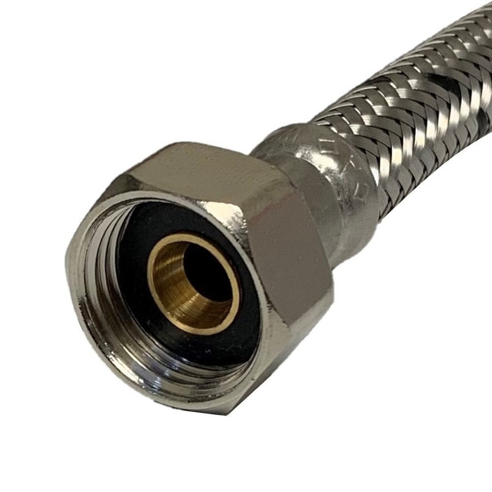 15mm x 1/2" Flexible Tap Toilet Cistern Connector | 150mm | Braided ...