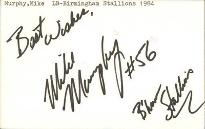 Mike Murphy Signed 3x5 Index Card Cut Oilers Autograph Den | eBay