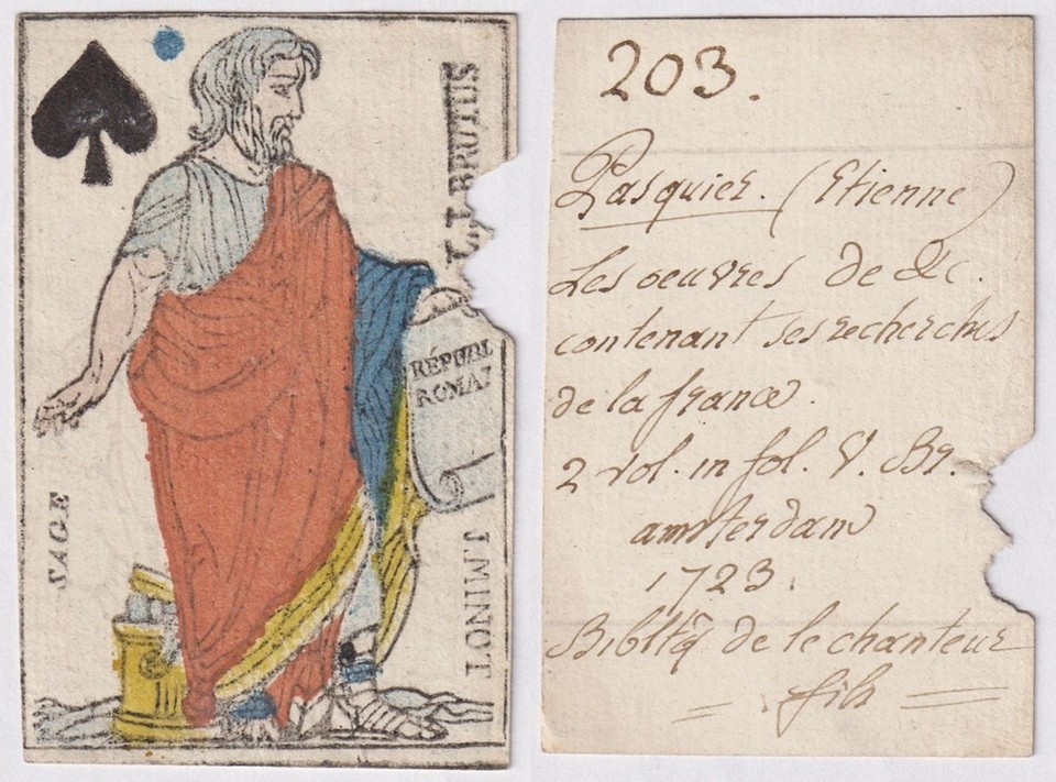 Pik-König King of spades carte a jouer Paris Minot Spielkarte playing ...