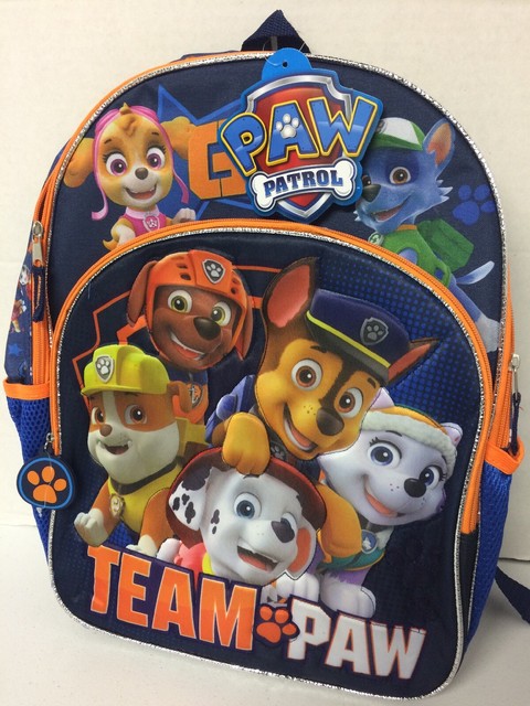 Team Paw Patrol Kids Backpack Nick Jr. Spinmaster NWT Book Bag | eBay