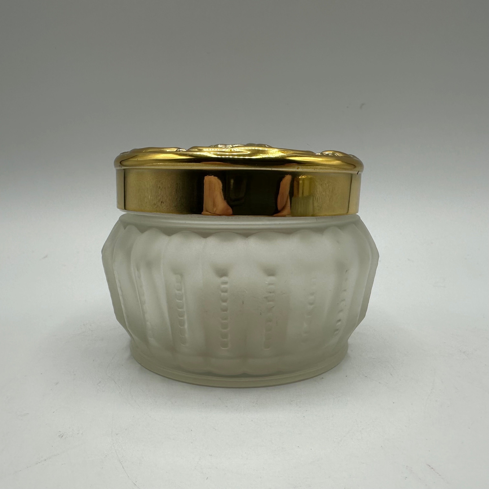 1960's Estee Lauder Re-Nutriv Powder Frosted Decorative Glass Jar Gold ...