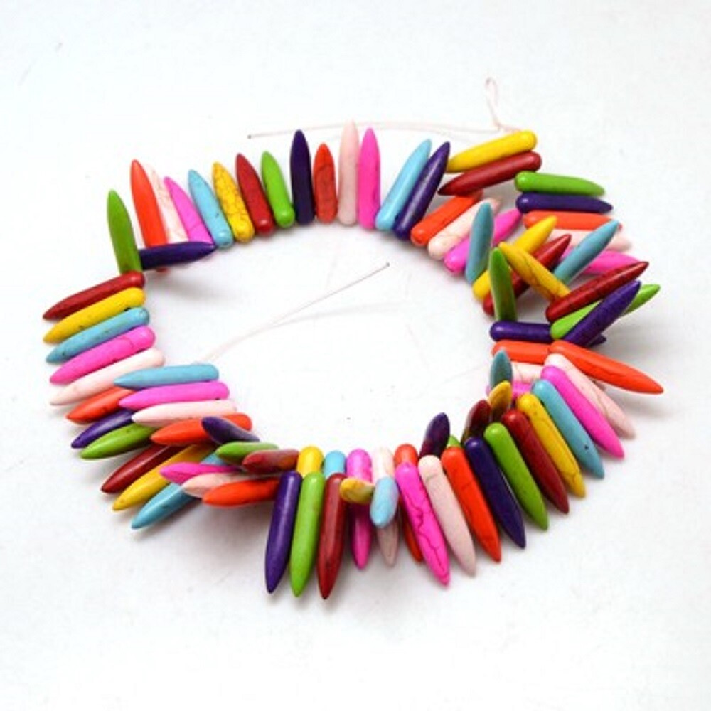 25-50-100 Pcs Mixed Colour Howlite Beads Bullet Tusk Shape 25mm, Hole 1mm(L010) | eBay