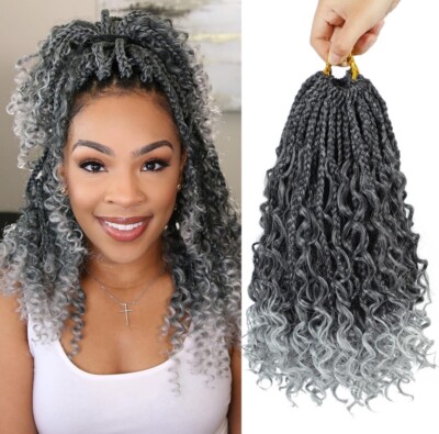 Goddess Box Braids Crochet Hair 12 Inch Bohemian Box Braids Crochet ...