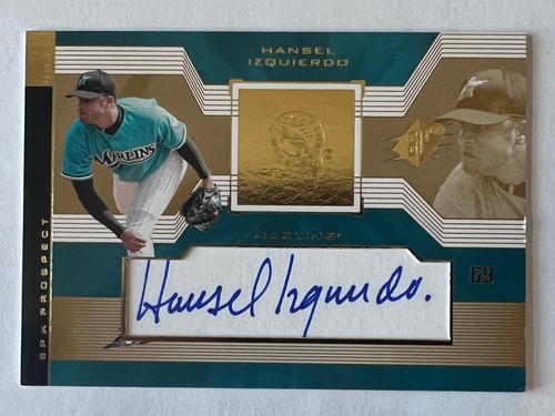 2002 SPx Prospect #135, HANSEL IZQUIEDO (RC), (Auto), Mint, *Marlins ...