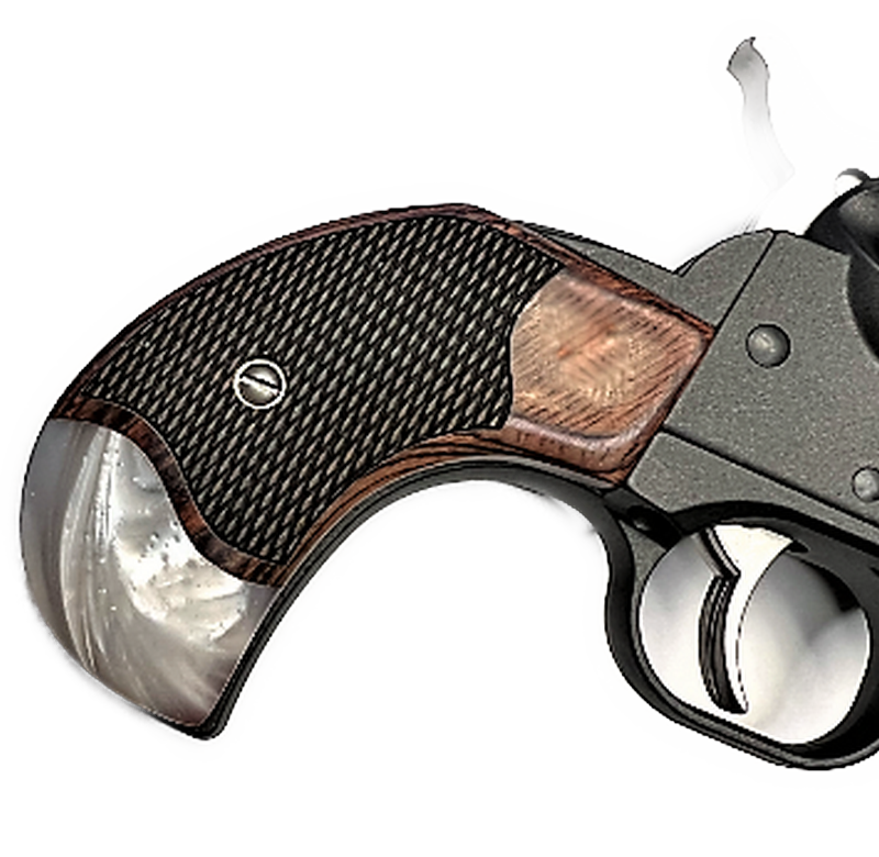 Fits Ruger New Vaquero + Wrangler Rosewood & Pearl Birdshead GRIPS .22 ...