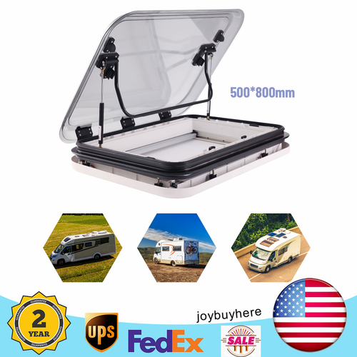 800mm*500mm Roof Window Hatch RV Caravan Trailer Skylight Vent Hatch w ...