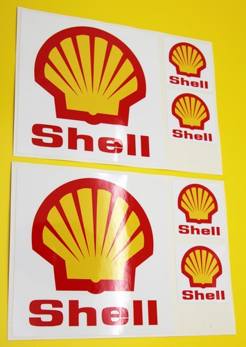 Classic Car Rally/Race SHELL sticker set 2 large 4 small GLOSS ...