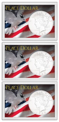 Lot of 3 Harris Snaplock For 1 Peace Dollar Frosty Case 2x3 Coin ...