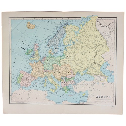 1891 EUROPE MEDITERRANEAN SEA FRANCE SPAIN UK MAP ANTIQUE COLOR ...