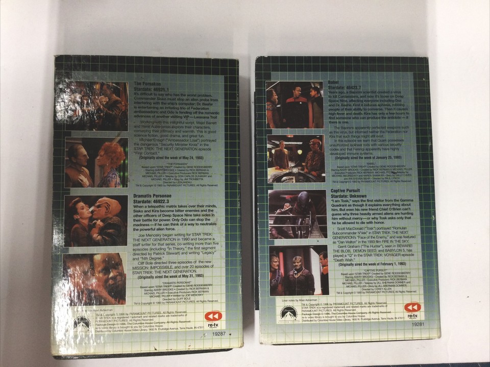 Star Trek Deep Space Nine Collectors Edition VHS Lot Of 10 1996 TV ...
