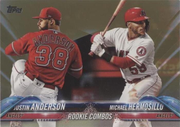2018 Topps Update Series - Rookie Combos Michael Hermosillo, Justin Anderson #US52 Gold /2018 ...