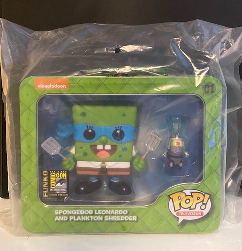 SpongeBob Leonardo & Plankton Shredder TMNT Funko POP! SDCC 2014 Limit ...