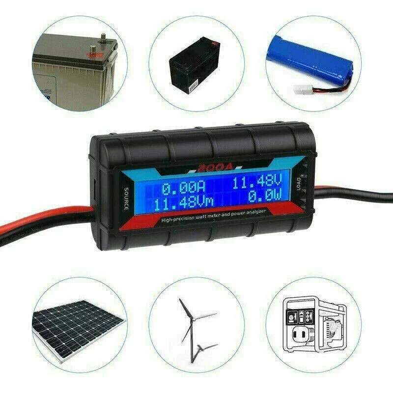200A DC Digital Monitor LCD Volt Amp Meter Analyzer For RC Battery ...
