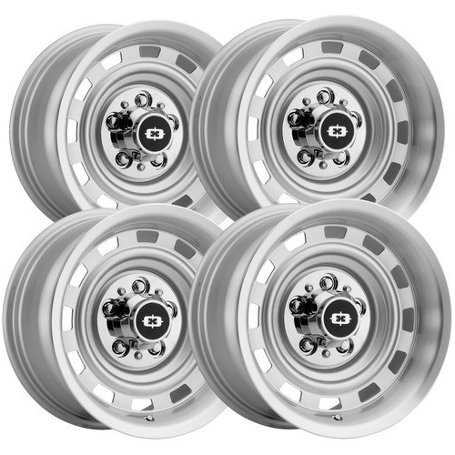 (Set of 4) Vision 54 Cheyenne 15x8 5x4.75" -12mm Silver Wheels Rims 15 ...