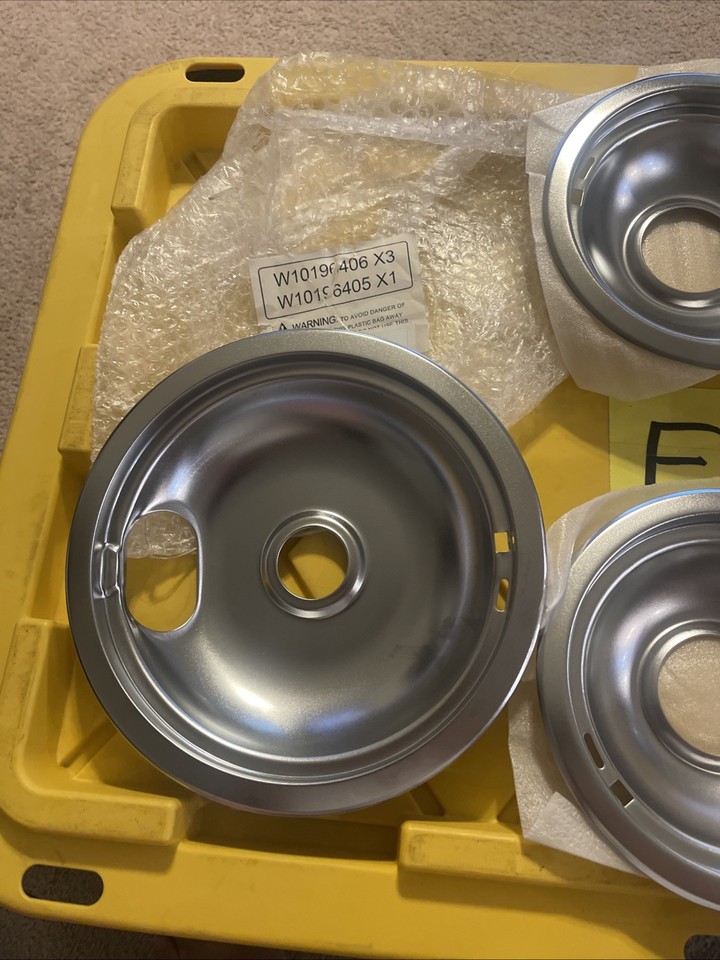 W10196405, W10196406 Chrome Drip Pans Compatible Kleen 10124XZ | eBay