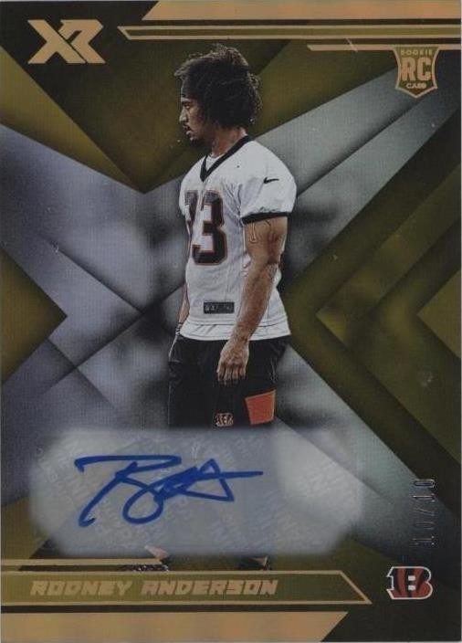 2019 Panini XR - Rookies Rodney Anderson #162 Gold Autographs /10 (AU ...