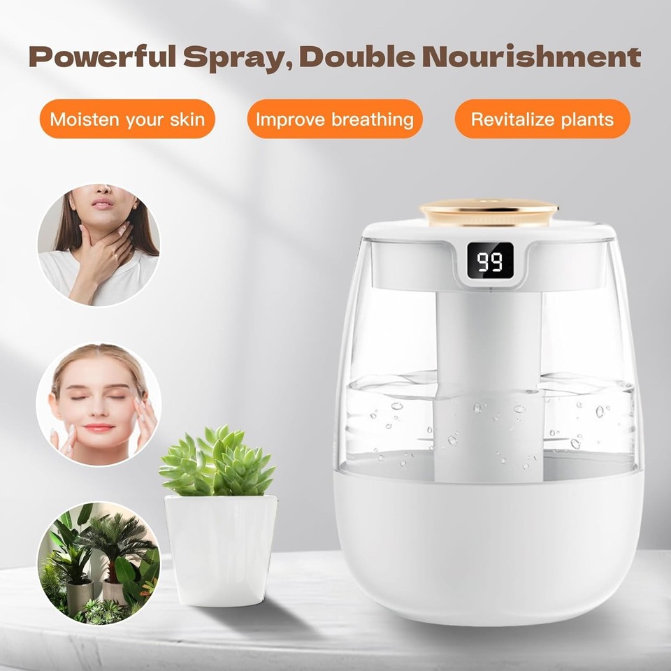 1500ml Humidifiers for Bedroom Large Room Office Cool Mist Air ...