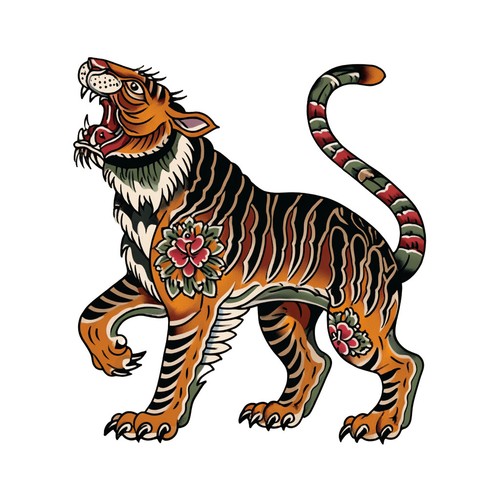 Roaring Tiger Tattoo V9 Vinyl Car Decal Sticker – Waterproof & UV ...