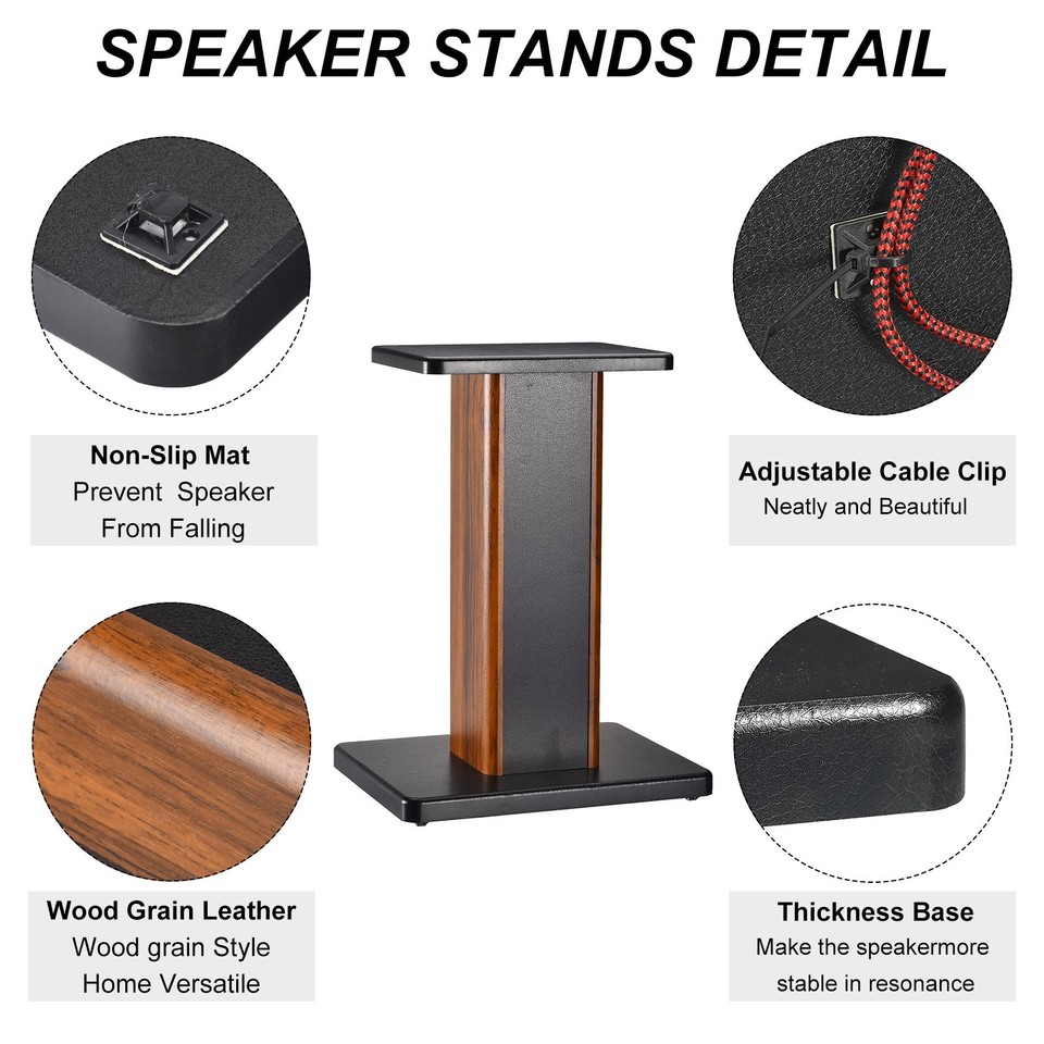 2Pcs Wood Speaker Stands 15.7" 40cm Speaker Stand Hollowed Stands | eBay