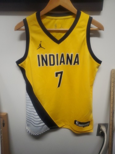Nike Jordan Indiana Pacers Buddy Hield #7 Yellow Statement Jersey Size ...