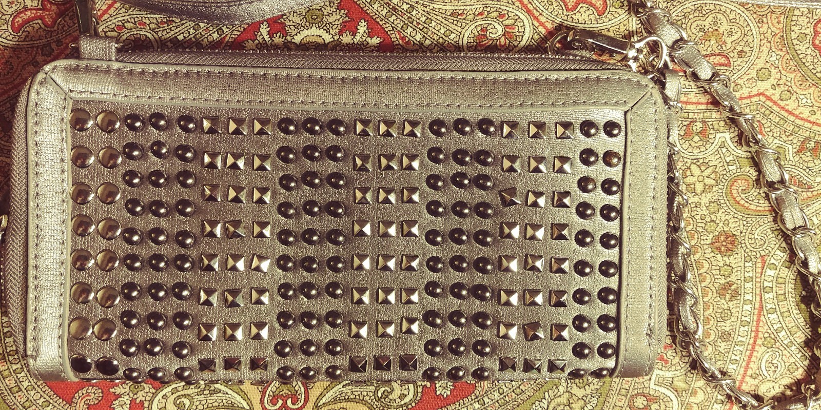 Nicole lee USA woman Crossbody metallic silver/ gold small purse size 4 ...