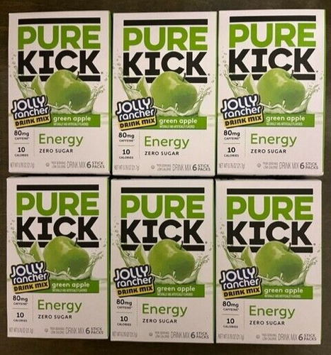 Pure Kick ENERGY - Jolly Rancher GREEN APPLE Drink Mix Singles to Go- 0 ...