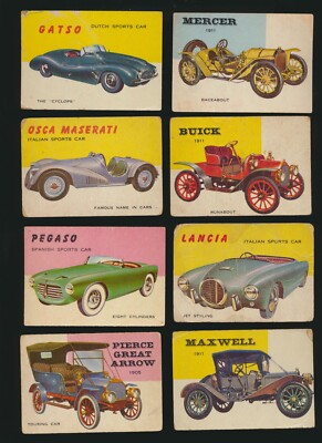 1953 Topps World On Wheels Lot of 64 different LOW grade cards see ...