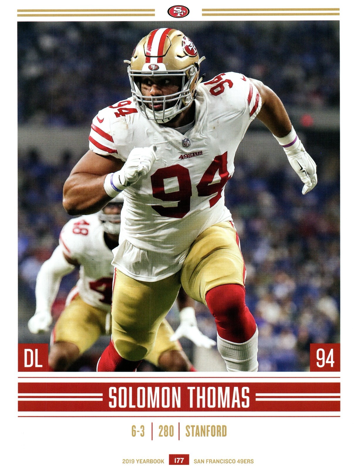 2019 San Fran 49ers Yearbook #94 Solomon Thomas DL magazine CLIPPING ...