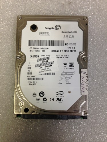 Seagate ST9120822AS 9S1133-022 418266-002 SATA 2.5'' 120GB Hard Drive ...