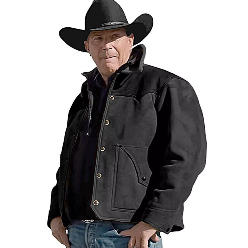 Men Yellowstone Kevin Costner John Dutton Cowboy Suede Leather Collar ...