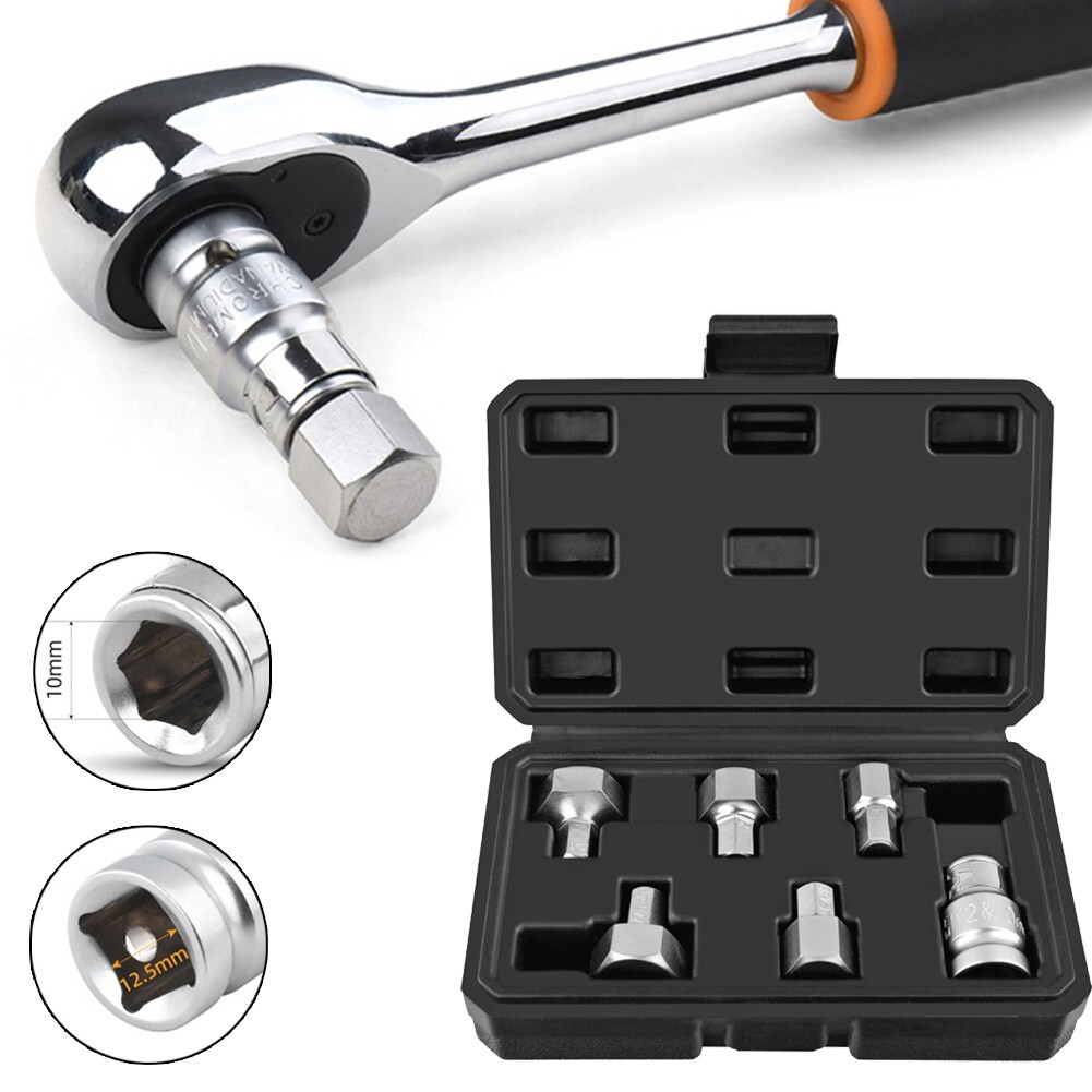 Electric Wrench Socket Set with 6PCS Hex Socket Bits 12inch 14/17/19/22 ...