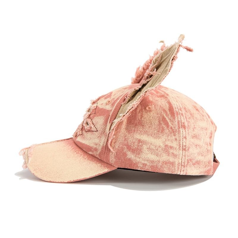 Doberman Ear Hat Washed Denim Baseball Cap Y2k Ragged Style Sun Hat ...