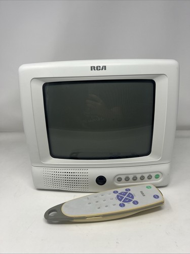 VTG RCA CRT 9"Inch TV White Model E09344 Tested Working W/ Remote | eBay