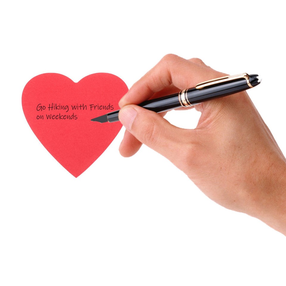 5 Books Note Memo Pad Self-adhesive Memo Pad Heart Shaped Notepad ...
