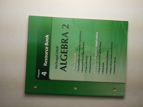 McDougal Littell Algebra 2 Chapter 4 Resource Book 2007 9780618734481| eBay