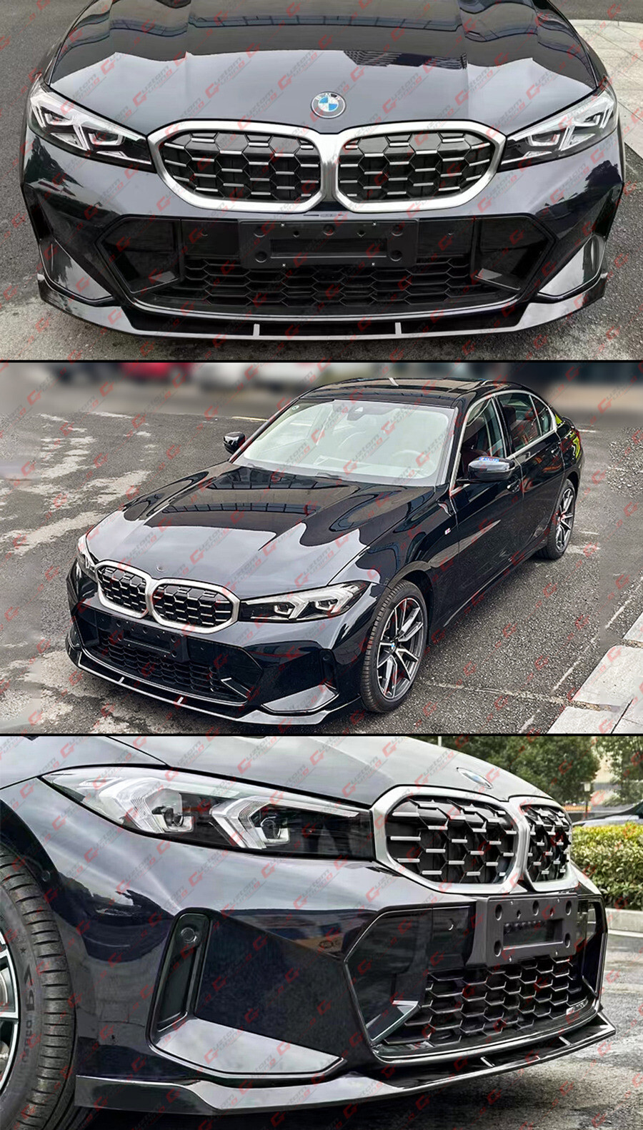 For 2023-24 BMW M340i 330i M Sport G20 LCI V Style Gloss Black Front ...