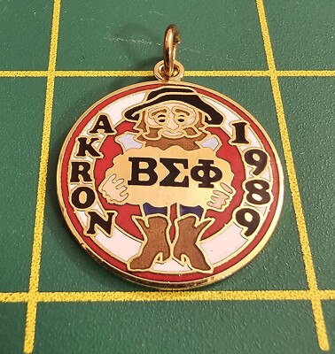 Vintagr 1989 Akron Beta Sigma Phi Round Charm | eBay