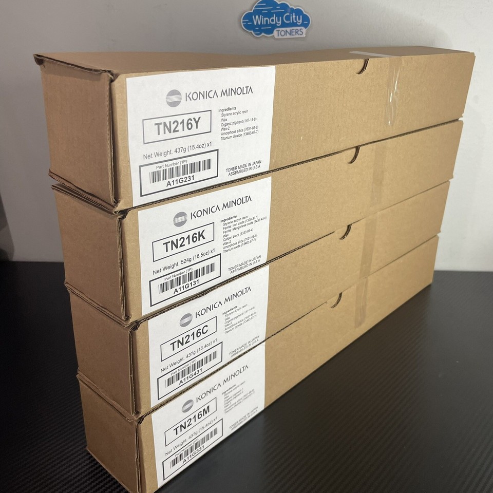 Konica Minolta TN216 KYCM Complete Toner Set For bizhub C220 C280 C360 ...