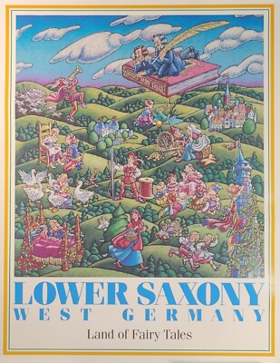 Vintage West Germany Lower Saxony Poster Land Of The Fairy Tales 22 X ...