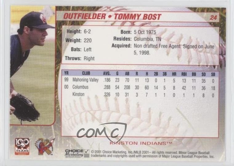 2001 Choice Kinston Indians Tommy Bost #24 | eBay