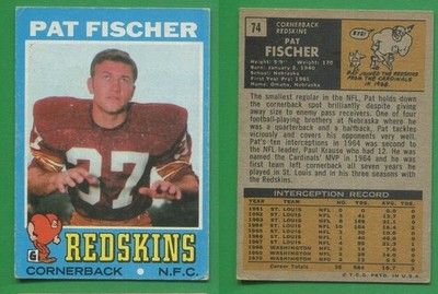 1971 Topps Football ~~~ PAT FISCHER ~~ No. 74 ~~~ Free S/H | eBay