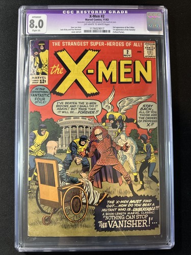 X-Men #2 CGC 8.0 Slight Color Touch Restored Marvel Silver Age 1st ...