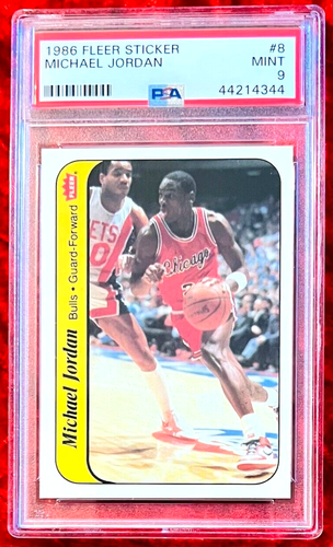 1986 FLEER STICKER 8 MICHAEL JORDAN RC ROOKIE PSA 9 | eBay