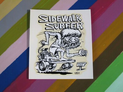 vtg 1960s Kustom Kulture Big Daddy Ed Roth decal Sidewalk Surfer ...