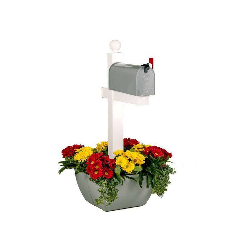 24" Mailbox Planter Box Wrap Around Post Flower Pot Outdoor Garden ...