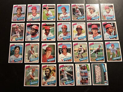 1980 Topps CINCINNATI REDS Complete TEAM Set BENCH Concepcion MORGAN ...
