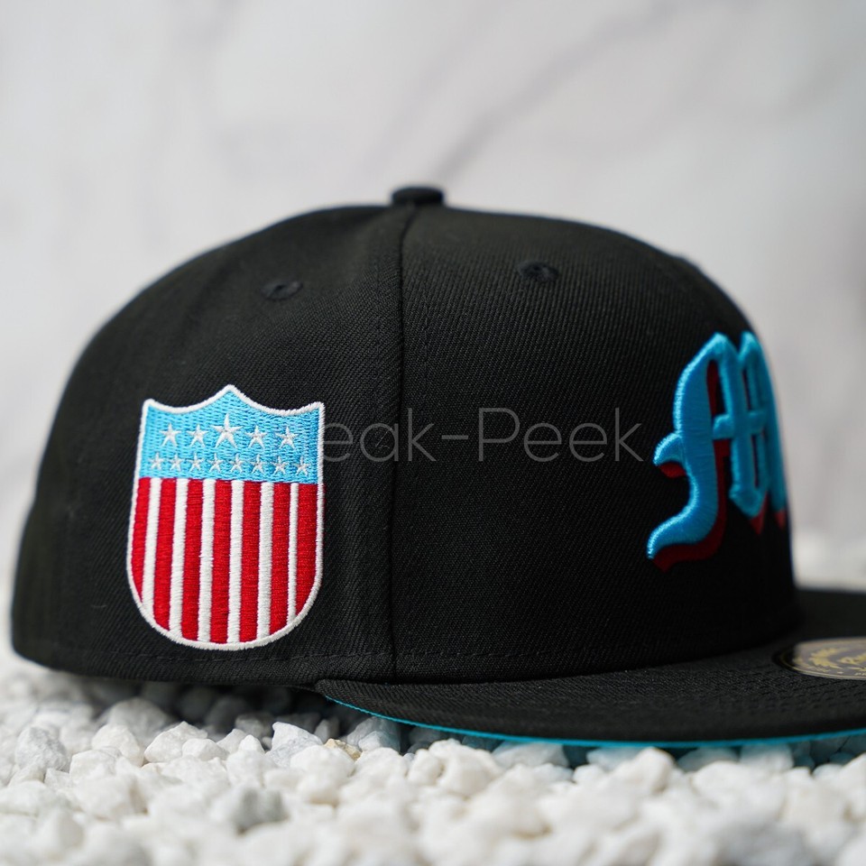 New Era Miami Giants Size 8 Hat NLB Baseball Sports Fitted Cap Black ...